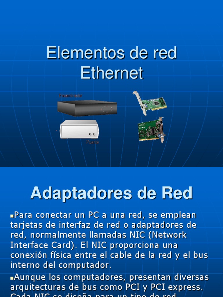 Elementos de Red Ethernet | PDF | Controlador de interfaz de red ...