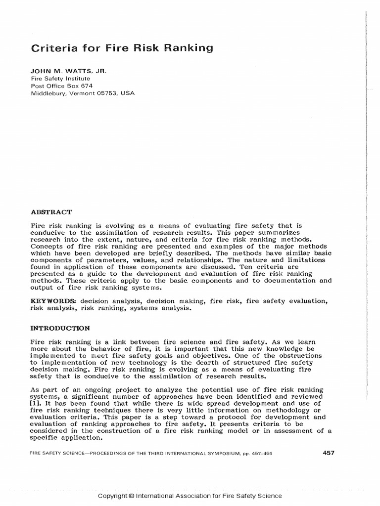 Fire Risk | PDF | Risk | Matrix (Mathematics)