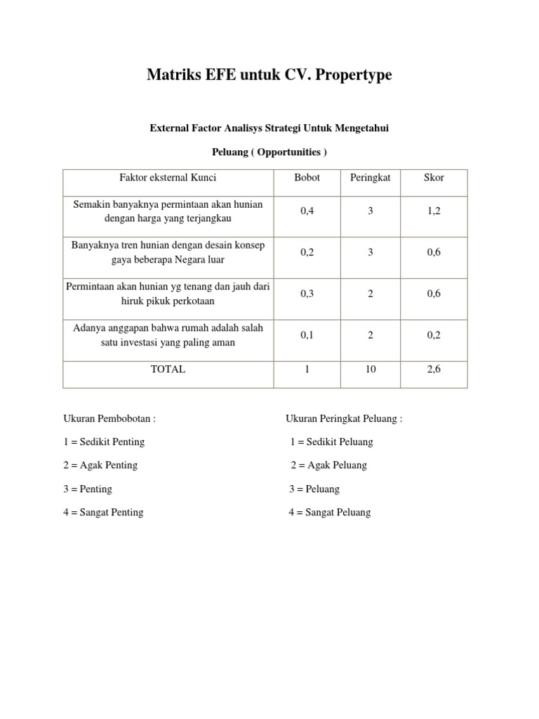 Tugas Matriks EFE | PDF
