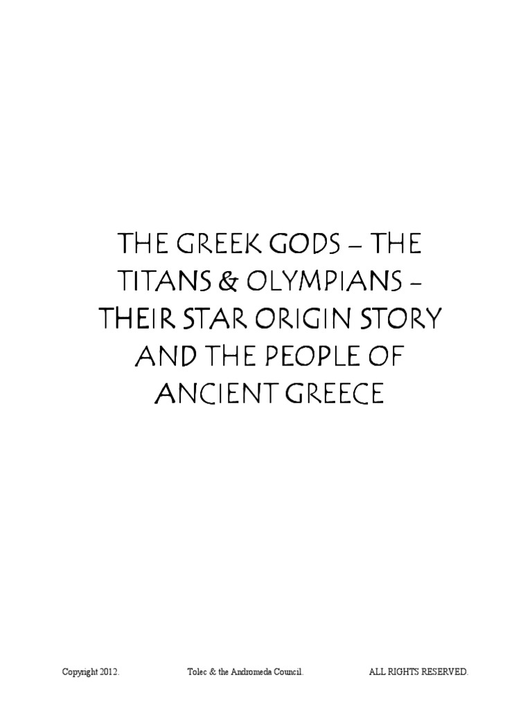 Greek Gods: Titans & Olympians Origins | PDF | Ancient Greek Literature ...