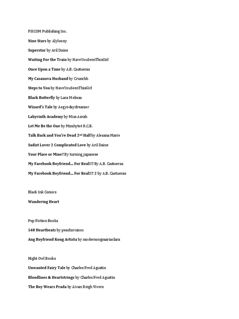PSICOM Publishing Book List Overview | PDF | Mystery, Thriller & Crime ...