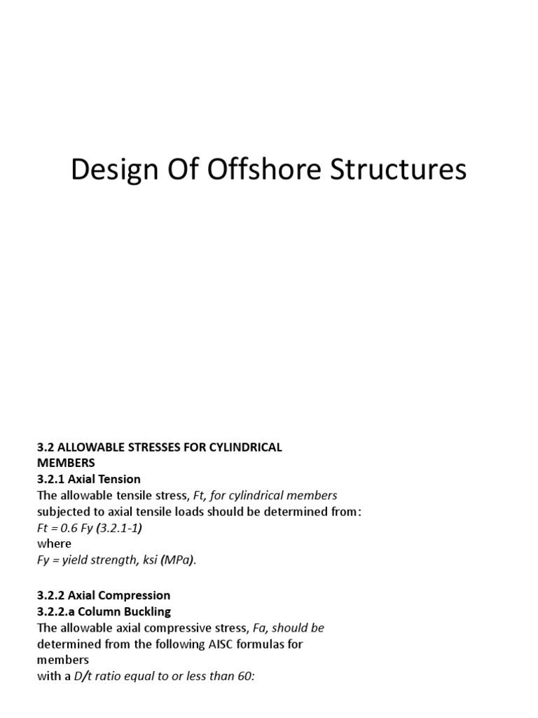 Design of Offshore Structures | PDF | Buckling | Structural Load