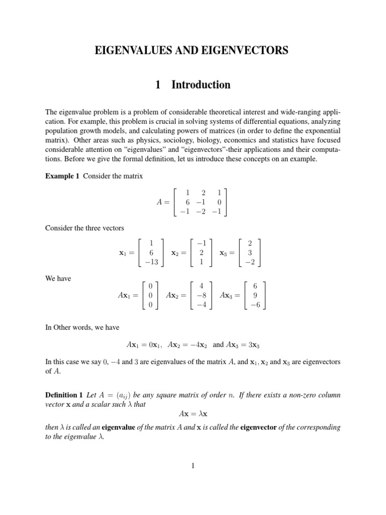 Eigen PDF | Download Free PDF | Eigenvalues And Eigenvectors | Matrix ...