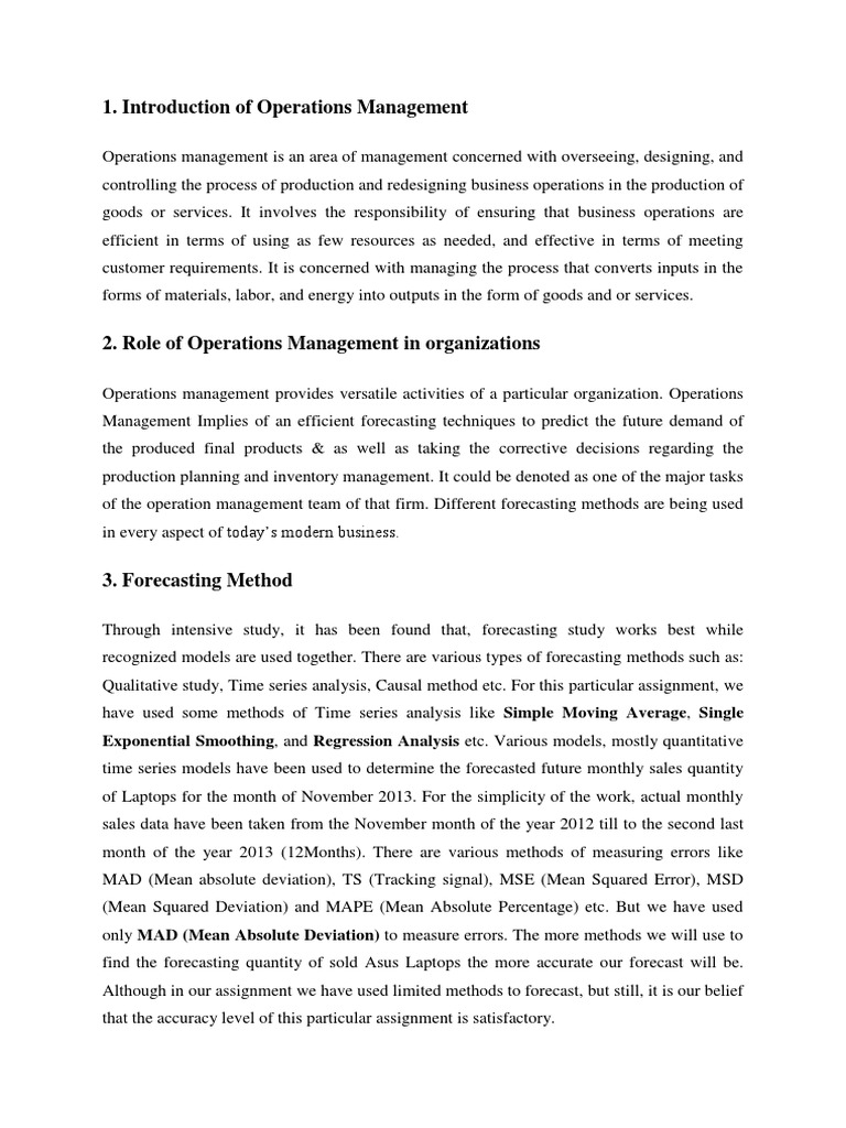 Application of Operations Management Techniques in HP Bangladesh | PDF ...