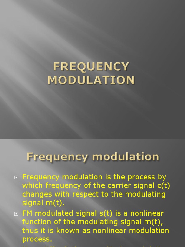 Frequency Modulation | PDF | Frequency Modulation | Modulation