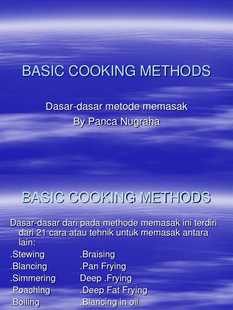 Basic Cooking Methods | PDF