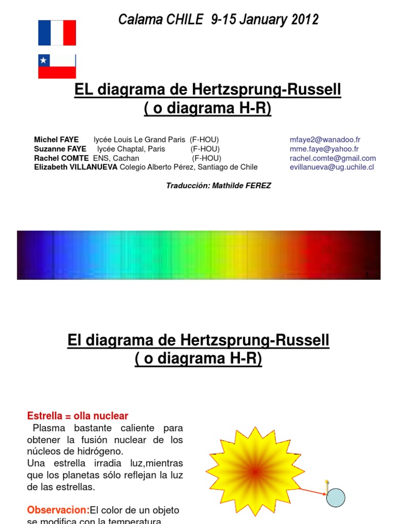 Diagrama HR (ES) PPT 2012-01-13 | PDF | Magnitud aparente | Estrellas