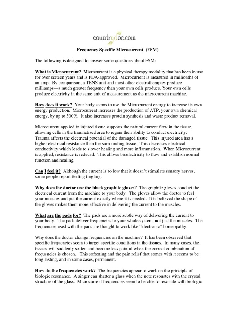 Frequency Specific Microcurrent | PDF | Medical Specialties | Diseases And Disorders
