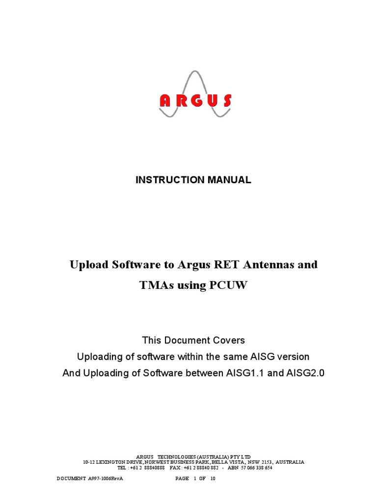 A997-1006reva - Ret Argus Ant | PDF | Microsoft Windows | Usb