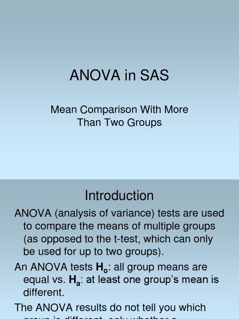 ANOVA Analysis in SAS Guide | PDF | Analysis Of Variance | P Value
