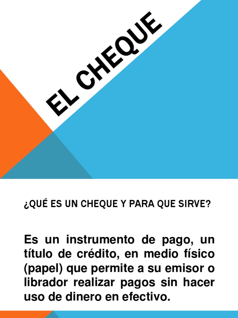 Qué es un cheque y su utilidad | PDF | Cheque | Bancos