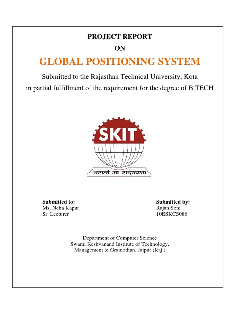 GPS Project Report | PDF | Global Positioning System | Satellite