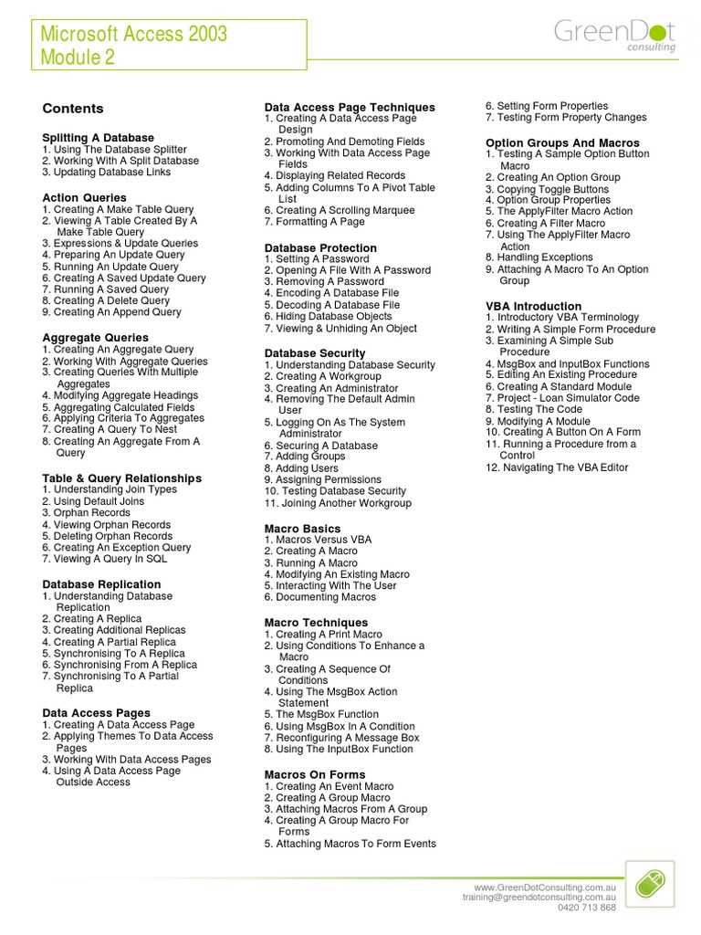 Microsoft Access 2003 | PDF | Information Retrieval | Databases