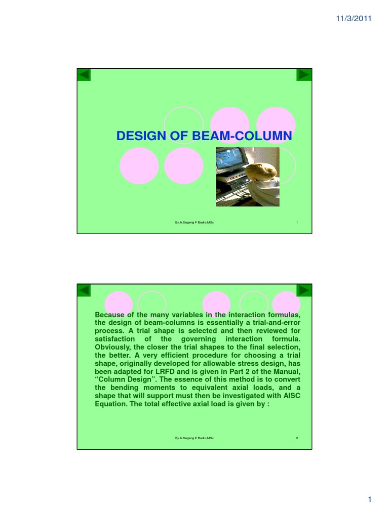 Beam-Column Design Trial Shape Selection | PDF | Column | Physics