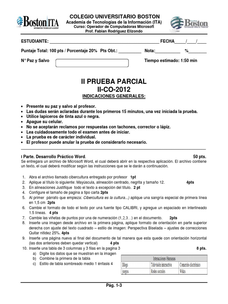 II Examen (IC3) | PDF | Microsoft PowerPoint | Tabla (base de datos)