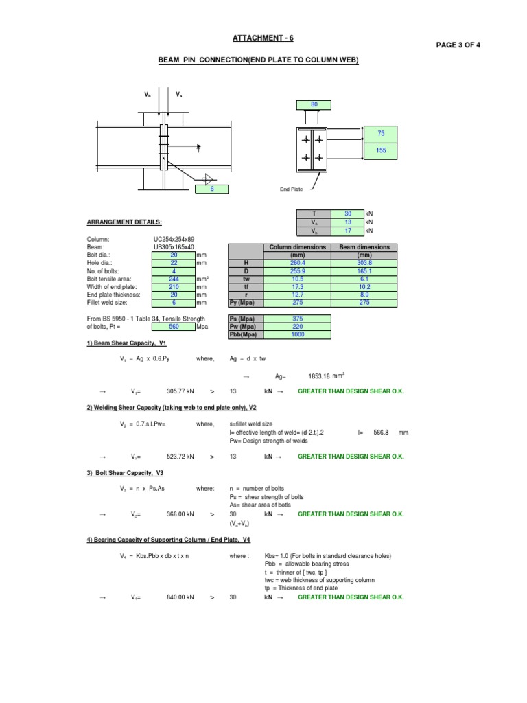 Att-5 - End-Plate Shear Connection | PDF