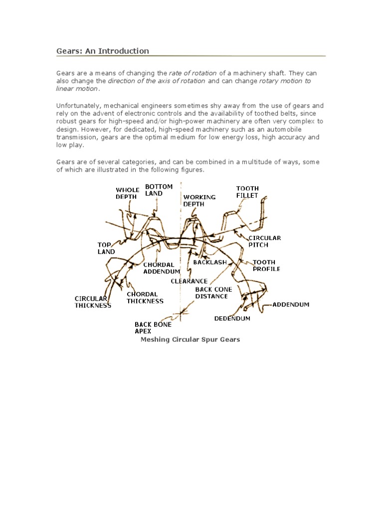 Gear Terminology With Diagram | PDF