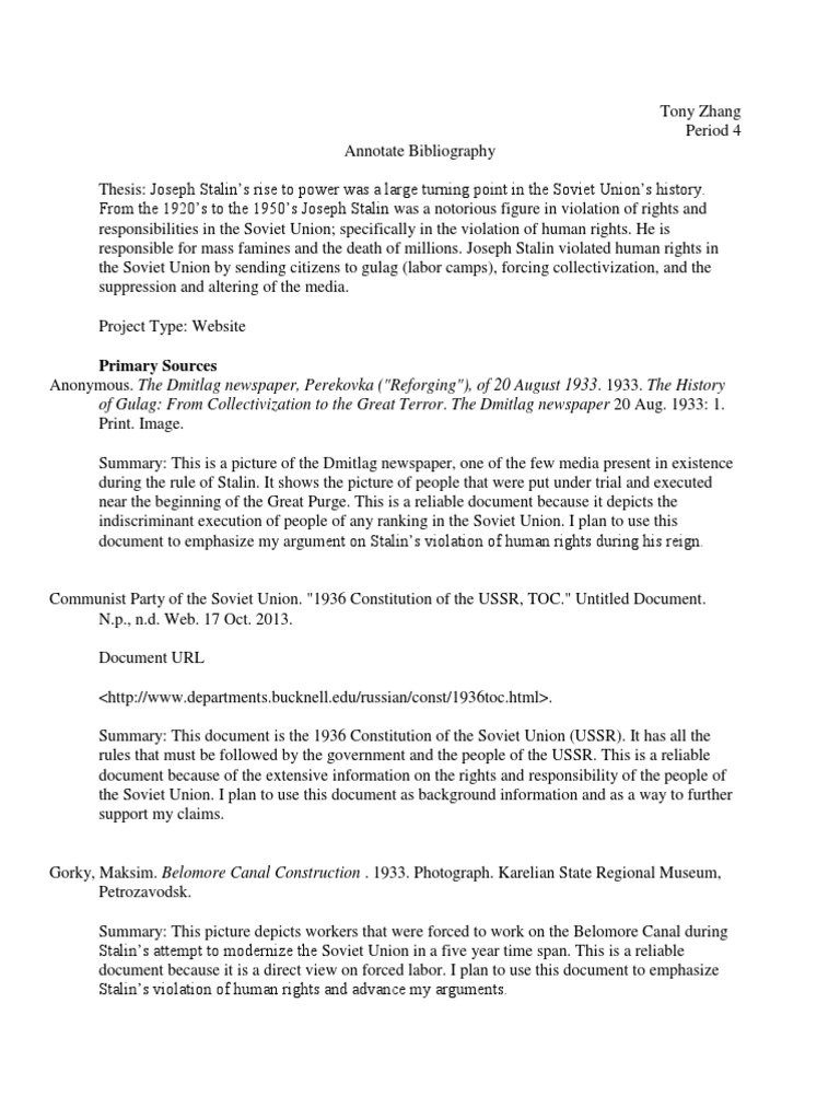 Primary Sources | PDF | Gulag | Joseph Stalin