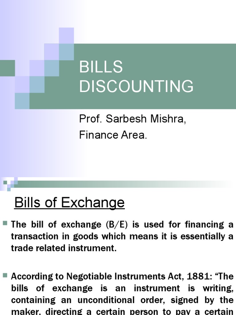 Understanding Bill Discounting Methods | PDF | Negotiable Instrument ...