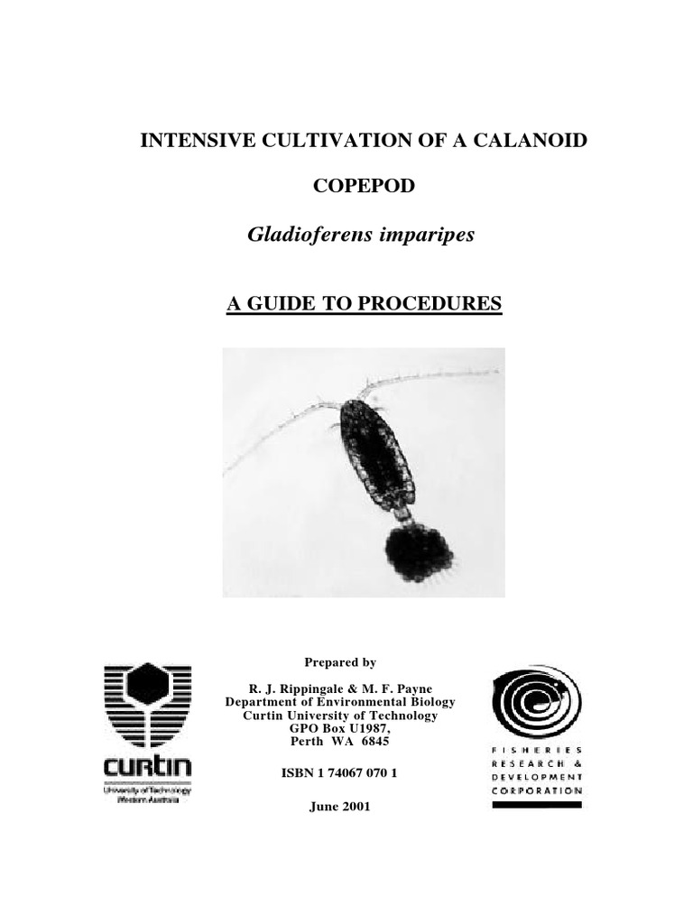 Copepod Culture Manual | PDF | Plankton | Estuary