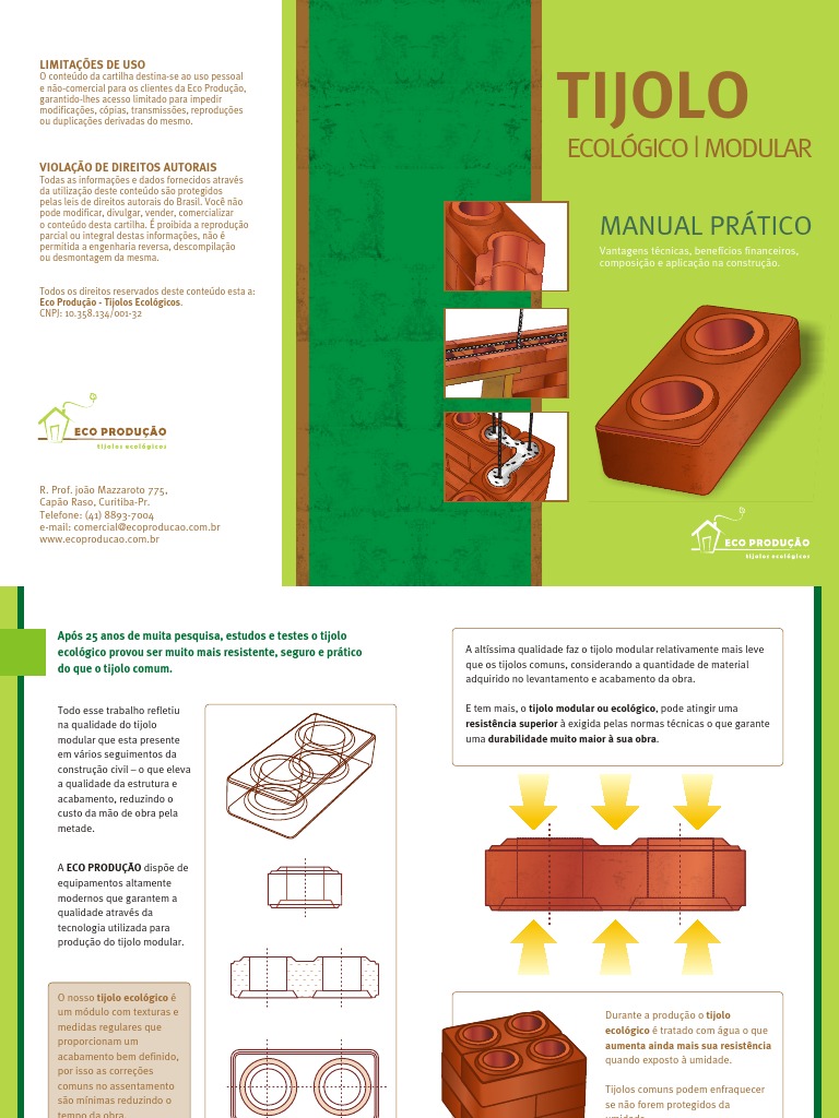 Tijolo modular manual | PDF | Tijolo | Ecologia