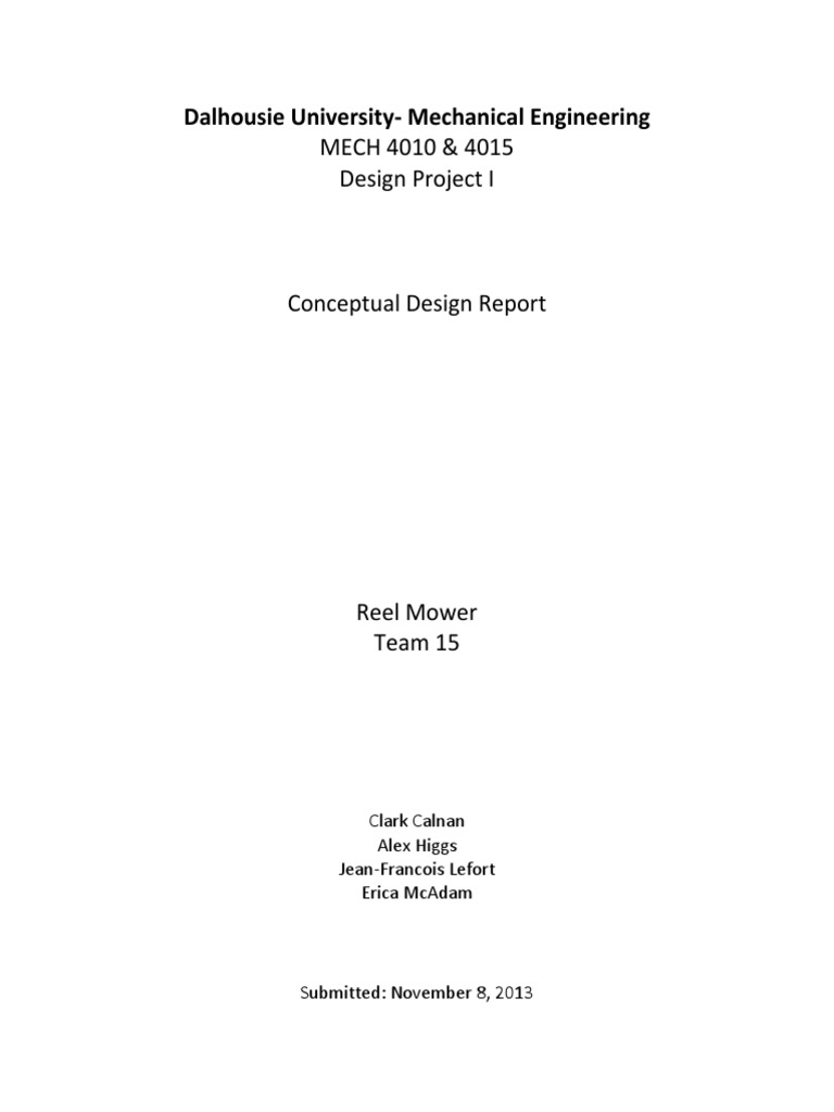 Conceptual Design Report | PDF | Machines | Nature
