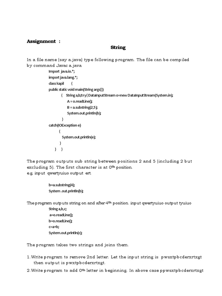 Java String | PDF | String (Computer Science) | Syntax (Logic)