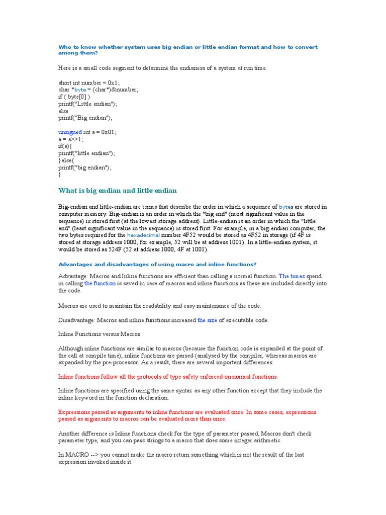 Endianness & Preprocessor Guide | PDF | Instruction Set | Pointer (Computer Programming)