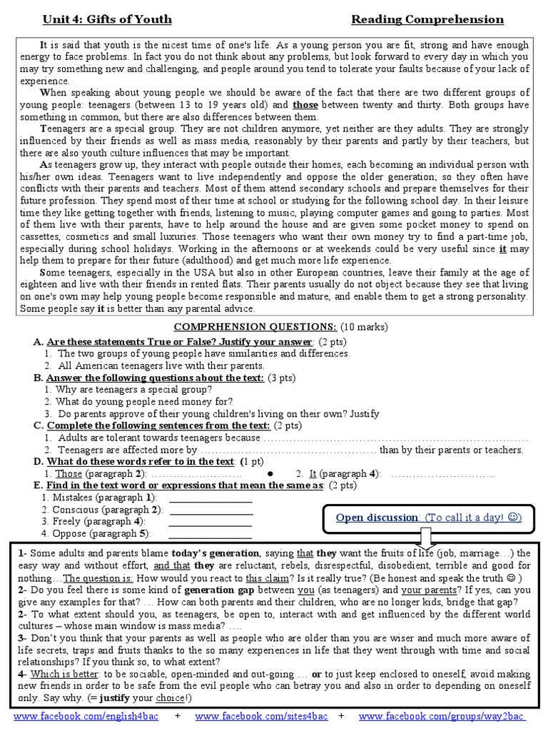 Unit 3 - A Reading Passage On Youth! | PDF | Adolescence