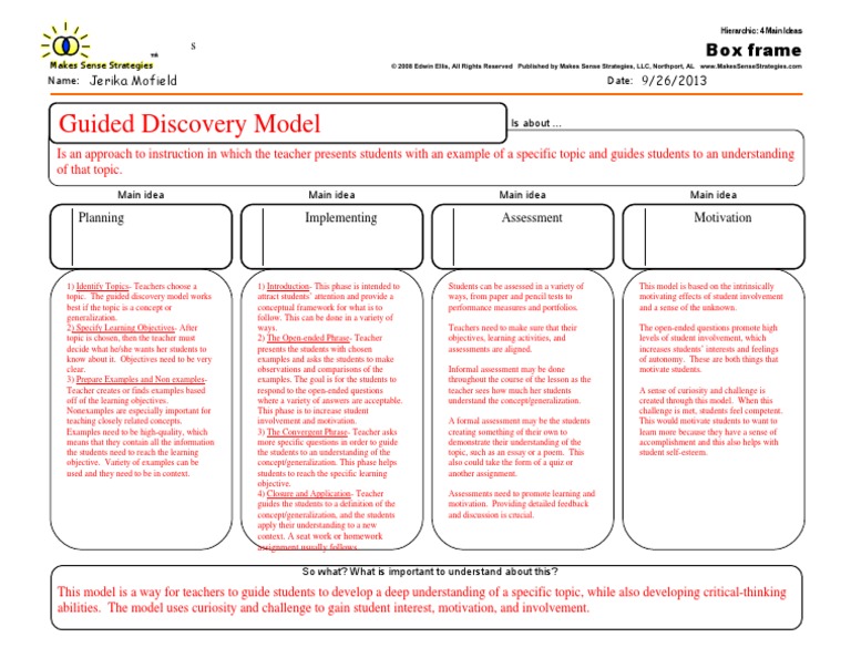 Guided Discovery Matrix | PDF | Educational Assessment | Understanding