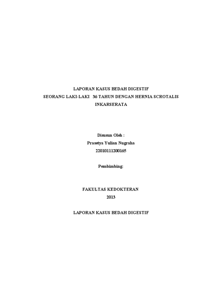 Laporan Kasus Bedah Digestif Hernia | PDF | Metode & Bahan Ajar