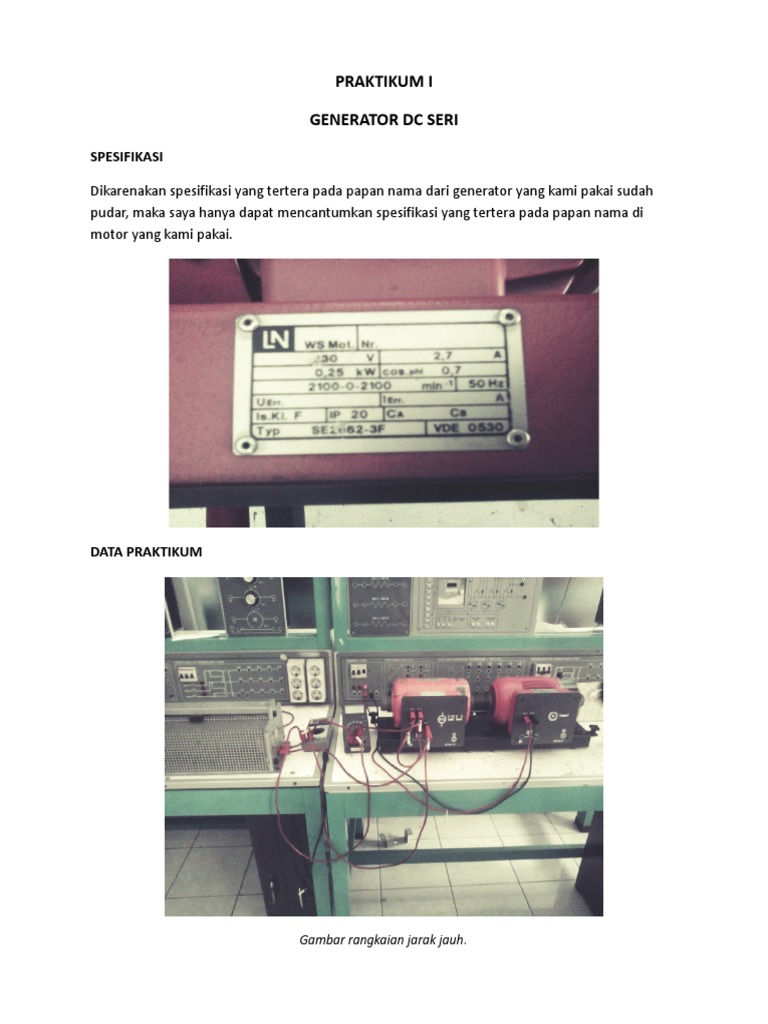 1.1 Generator DC Seri | PDF | Sains & Matematika | Komputer