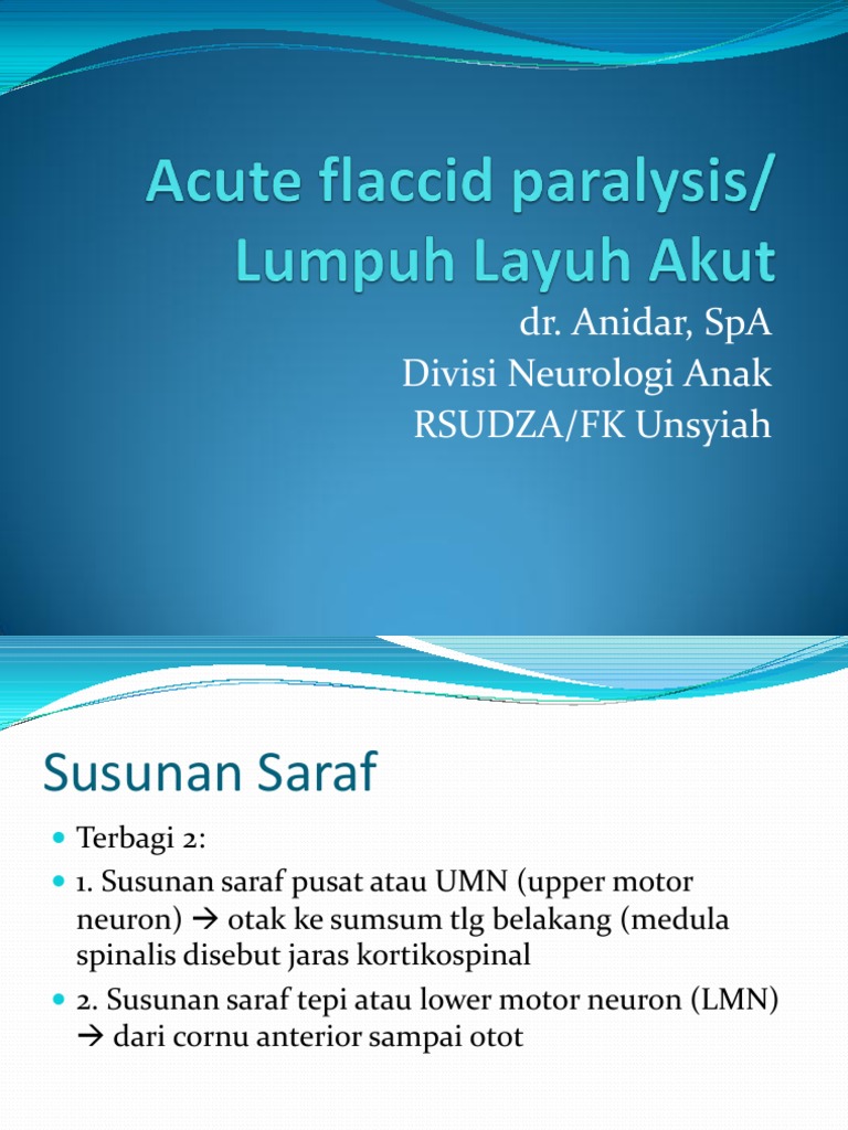 Acute Flaccid Paralysis | PDF