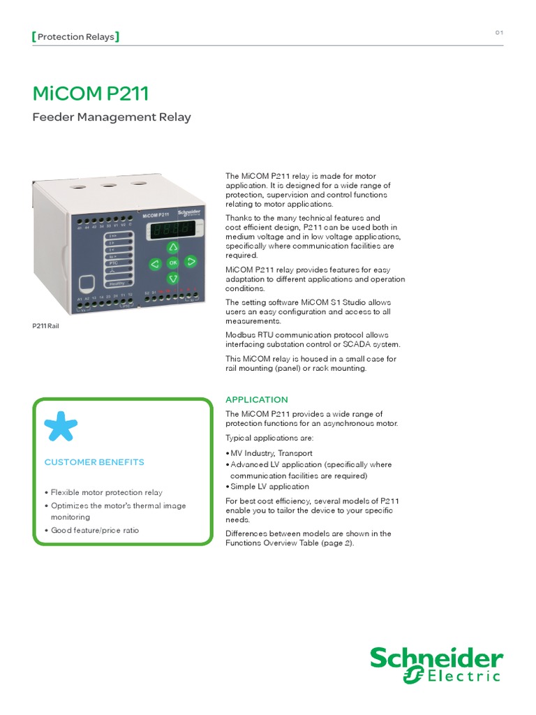 Micom - 211 Motor Protection Relay Used for 275kw | Relay | Input/Output