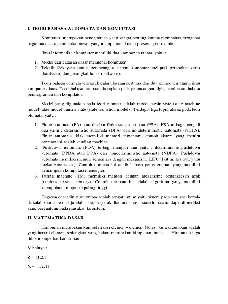 Teori Bahasa Automata Dan Komputasi | PDF