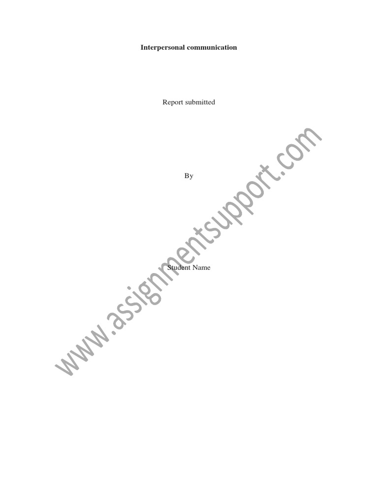 Interpersonal Communication Essay Writing | PDF | Interpersonal ...