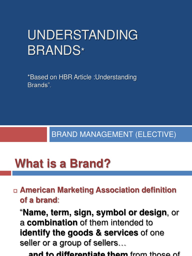1 - Understanding Brands | PDF | Brand | Book Value