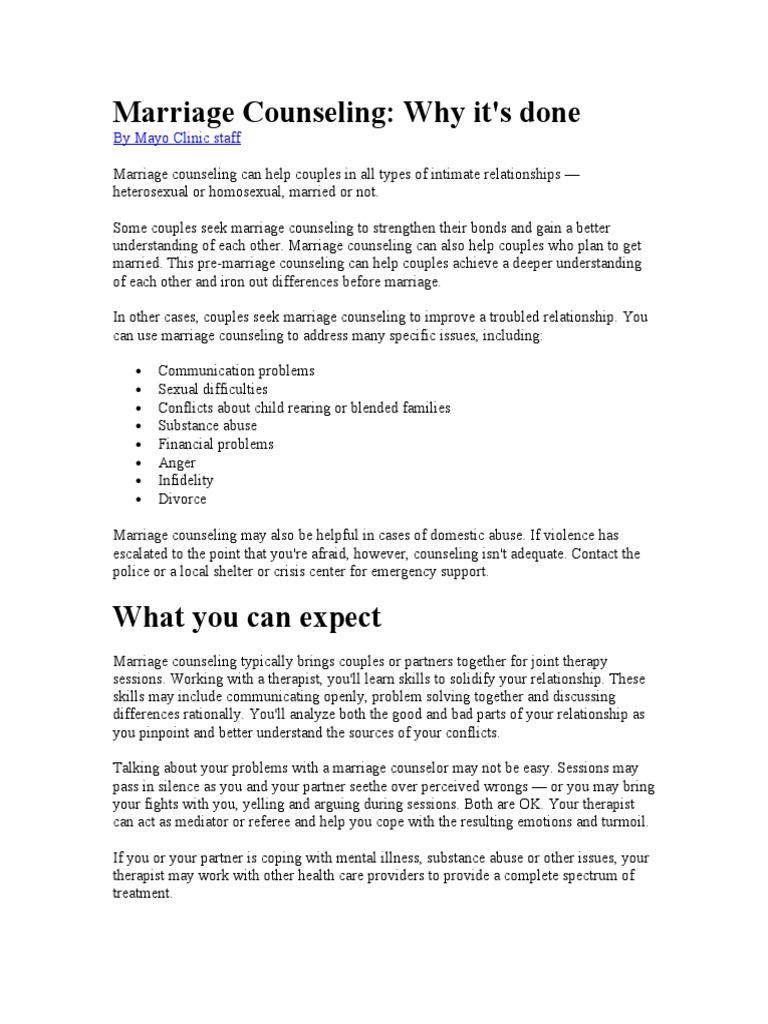 Marriage Counseling | PDF | Relationship Counseling | Psychotherapy