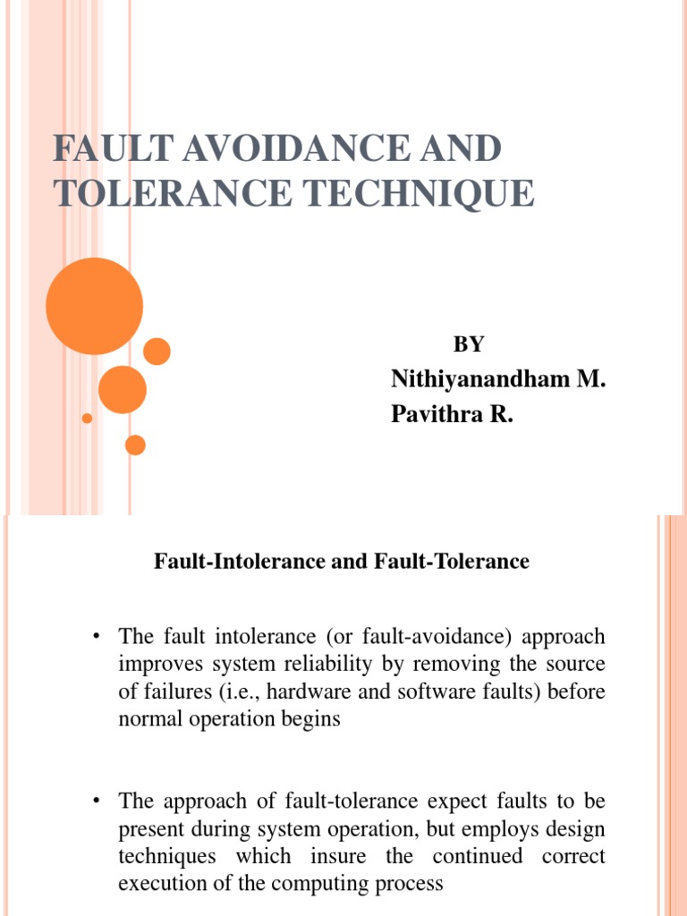 Fault Avoidance and Tolerance Technique | PDF | Fault Tolerance | Reliability Engineering
