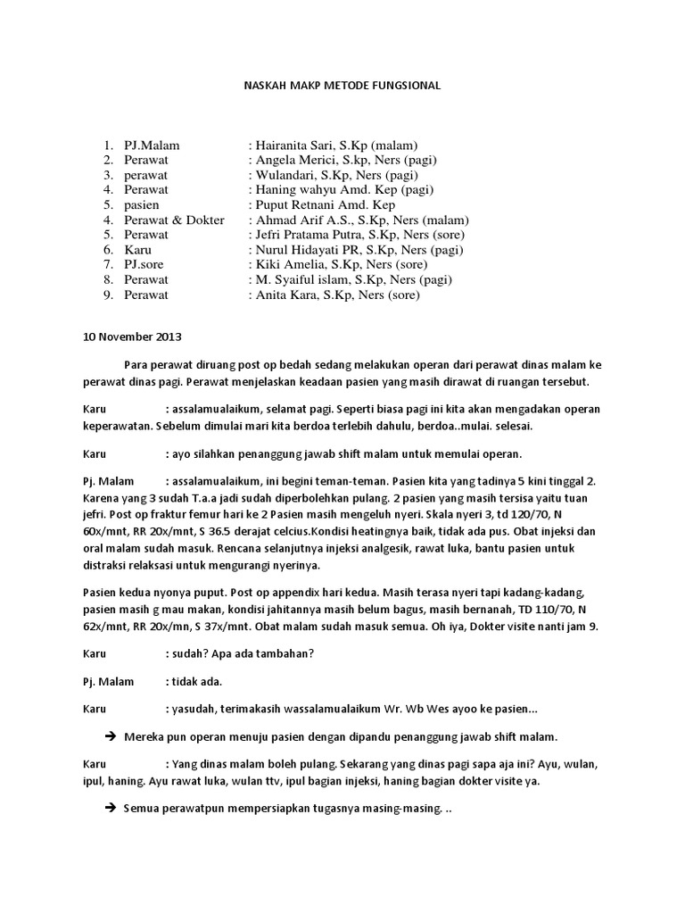 Contoh Naskah Metode Asuhan Keperawatan | PDF