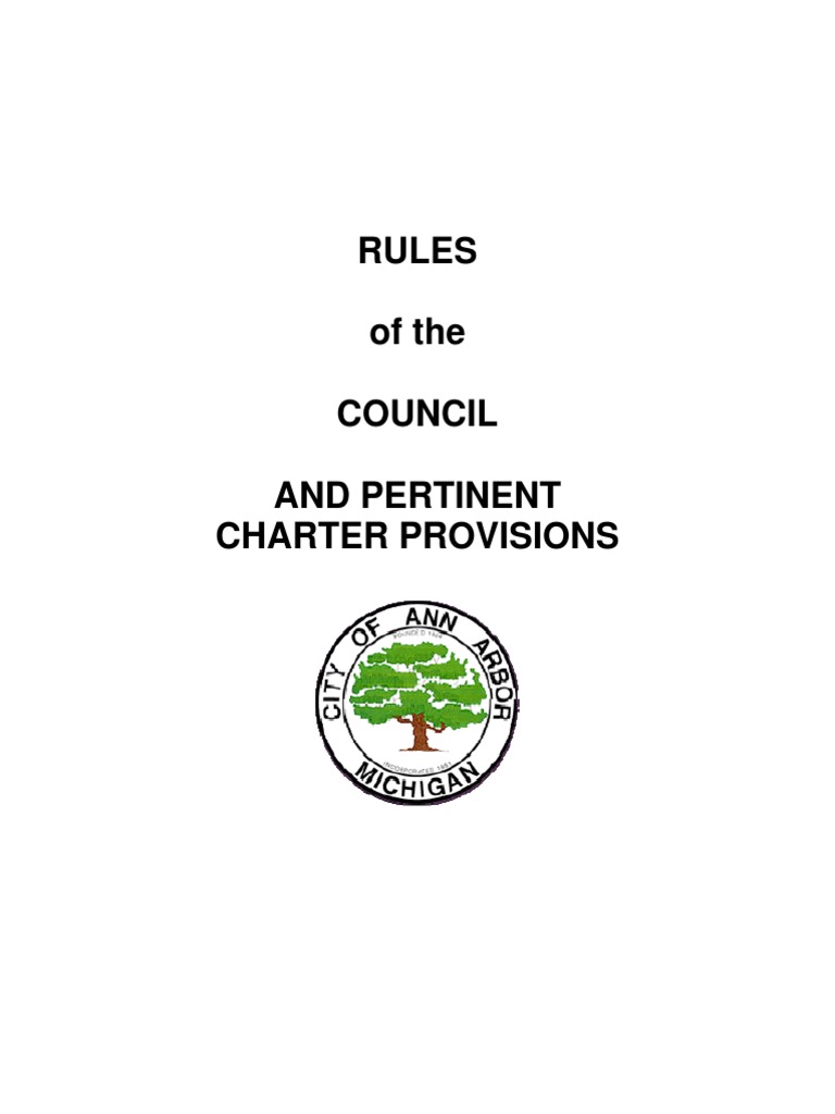 Rules of The Council and Pertinent Charter Provisions | PDF | Quorum ...