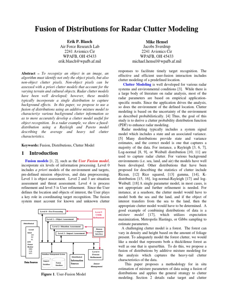 Fusion of Distributions For Radar Clutter Modeling | PDF | Statistical Theory | Teaching Mathematics
