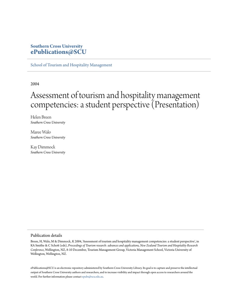Assessing Hospitality Management Skills | PDF | Survey Methodology ...