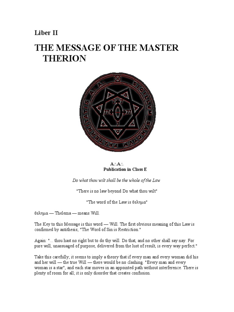 Liber II | PDF | Thelema | Occult