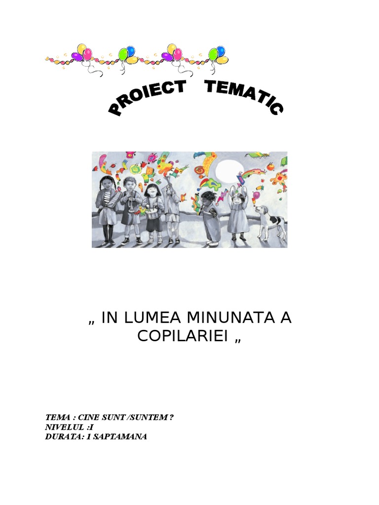 Proiect Tematic in Lumea Copilariei Grupa Strumfi | PDF