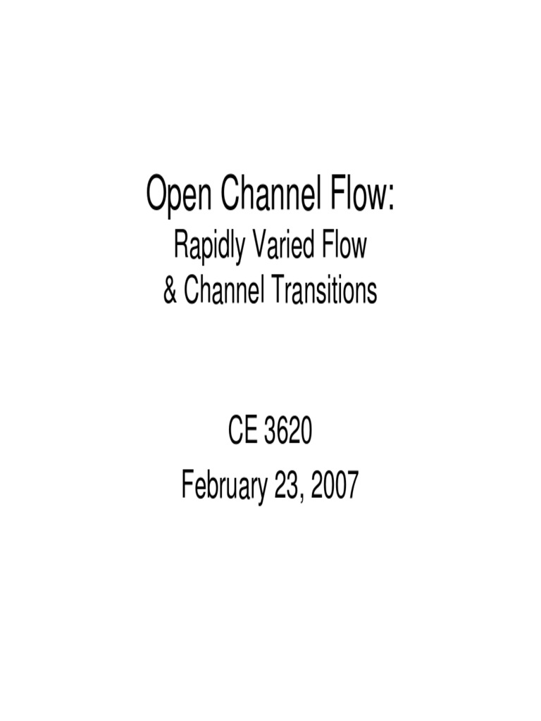 Open Channel Flow | PDF | Liquids | Hydraulics