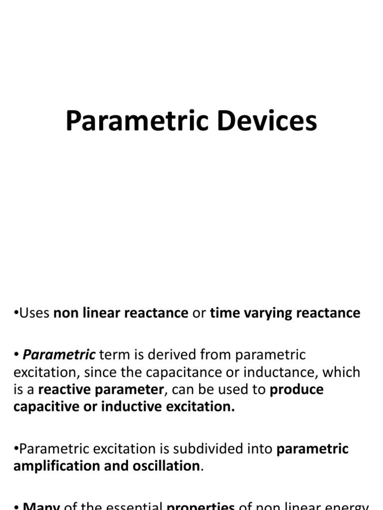 Parametric Devices | PDF | Capacitor | Amplifier