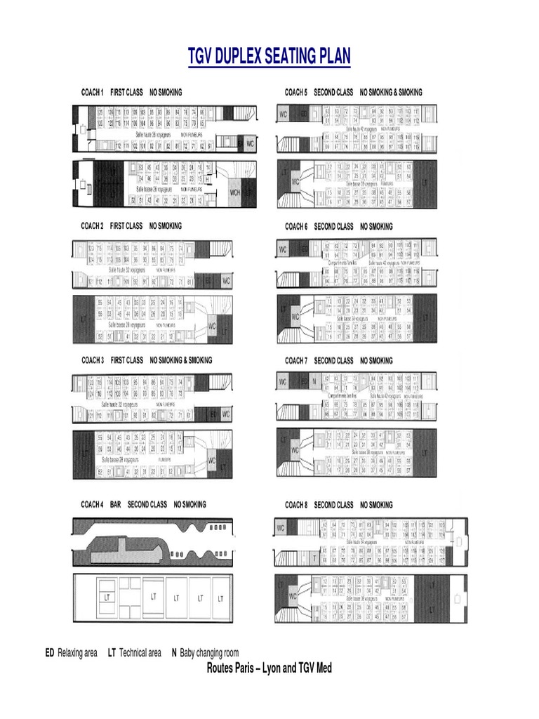 TGV Duplex Seating Plan Overview | PDF
