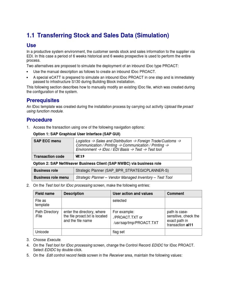 Transferring Stock and Sales Data Process SAP Standard | PDF | Computer File | Graphical User ...