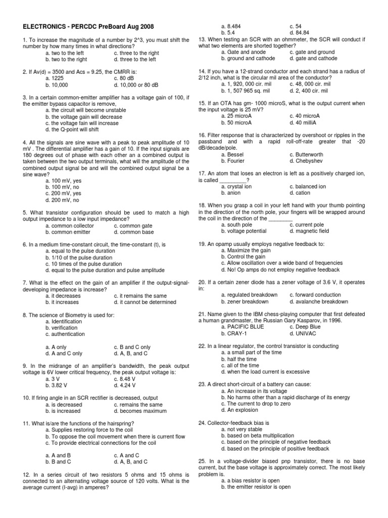 Elecs 2008 | PDF | Rectifier | Amplifier